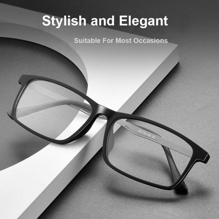 Ultralight Square TR90 & Pure Titanium กรอบแว่นตาผู้ชายขนาดใหญ่สายตาสั้น Hyperopia Optical ...