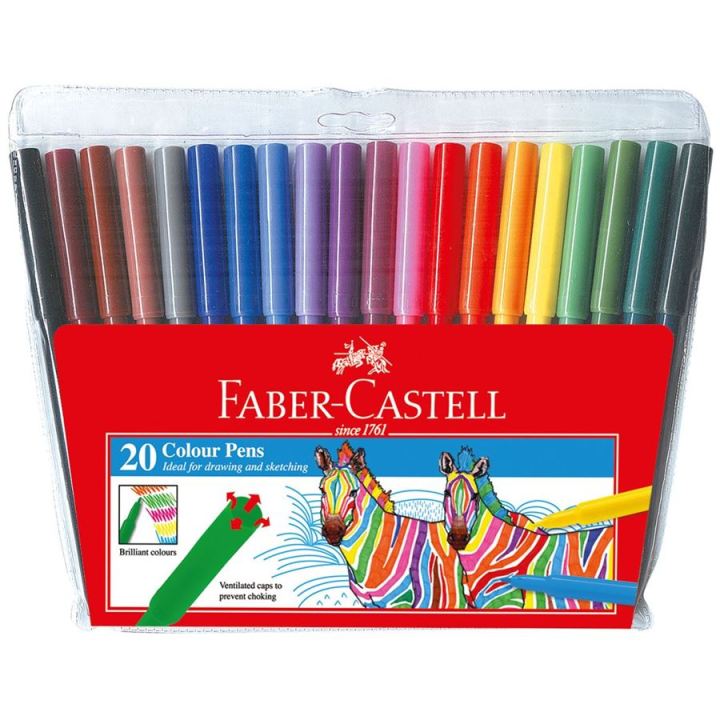 FABER CASTELL FIBRE TIP COLOR PEN - SET OF 20 / 12 - MAGIC COLOR | Lazada