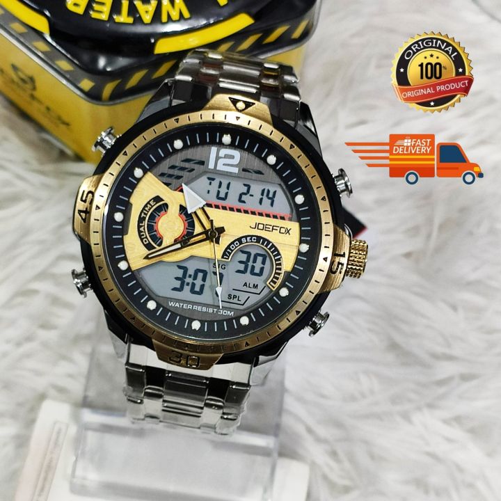 JoeFox Original 50mm Men's Watch Casual Dual-Time Super iLLuminator Non ...