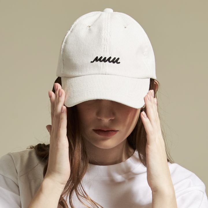 Muuofficial.bkk - Muu Corduroy Cap หมวกผ้าลูกฟูกสีขาว | Lazada.co.th