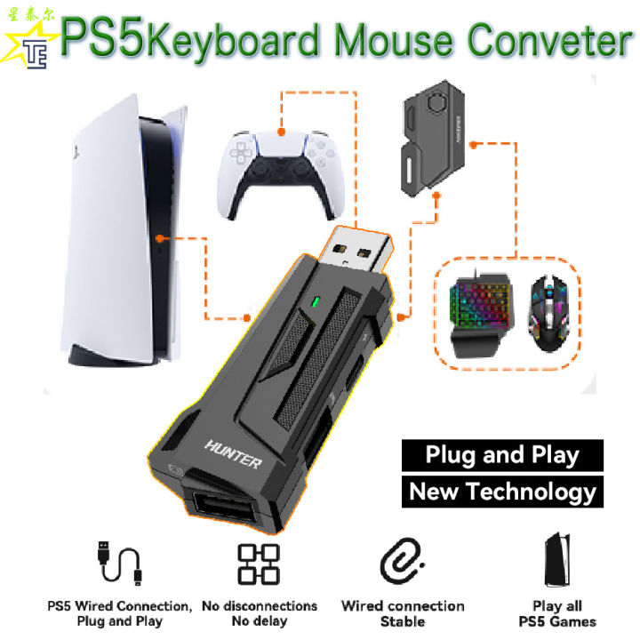 Mix Hunter PS5 Game Keyboard and Mouse Converter Set Plug and Play APEX ...