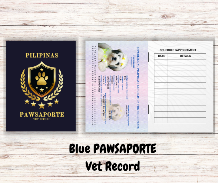 A&J Pawsaporte Pet Vet Record Personalized Dog Cat Passport-Inspired ...