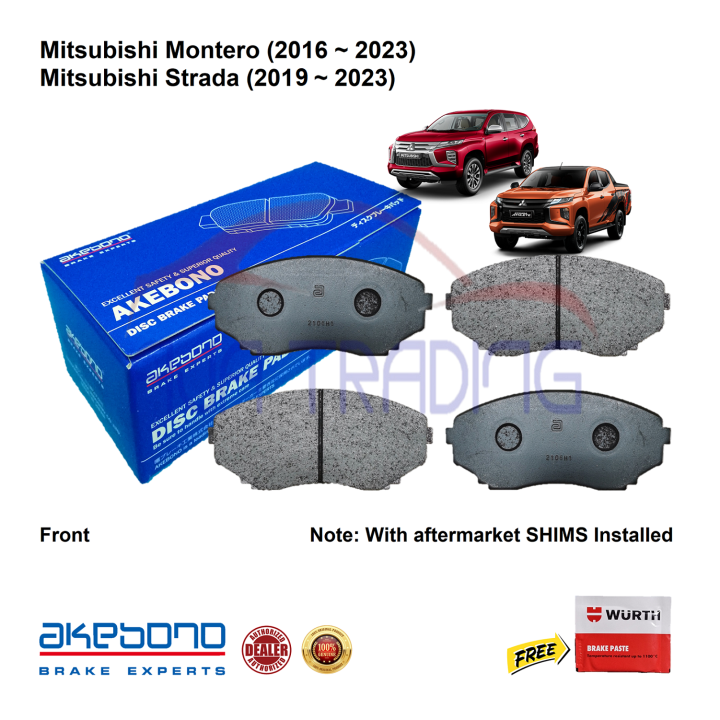 Genuine Akebono Front Brake Pads for Mitsubishi Montero Sport (2016 ...