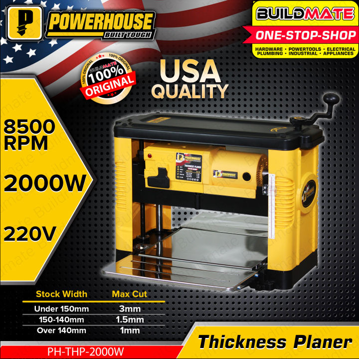 Powerhouse USA Thickness Planer 13 Inches 2000W Professional Tools Wood W/ 2Pcs Blades PH-THP ...