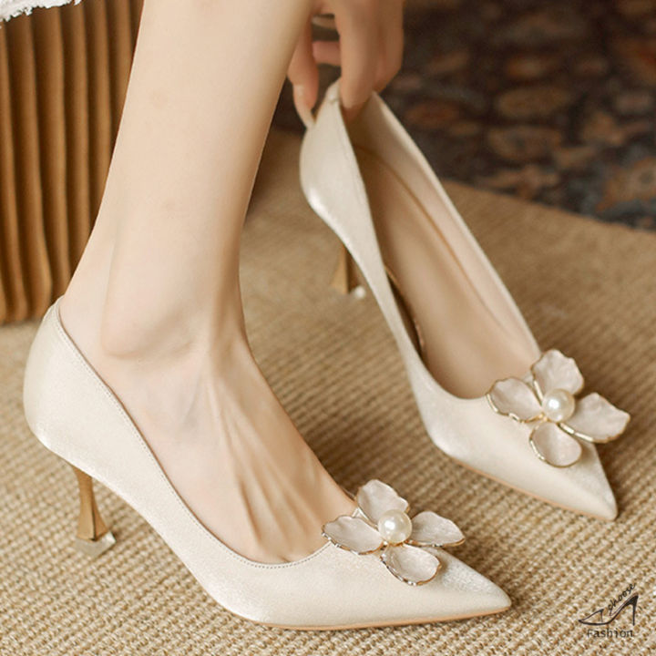 [CF] Koream Fashion Elegant Satin High Heels Formal Shoes for Women ...