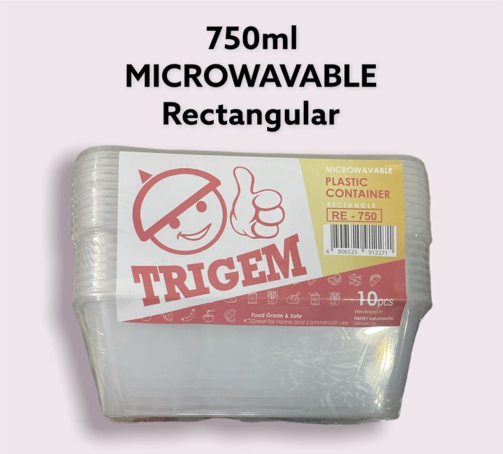10PCS MICROWAVABLE 750ML RECTANGULAR PLASTIC CONTAINER | Lazada PH
