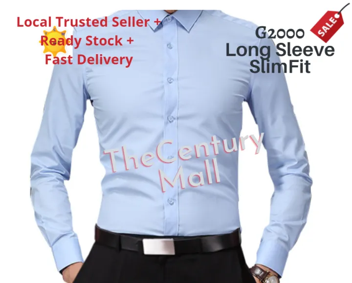 G2 G2000 Long Sleeve Slim Fit Men Business Formal Office Wear Smart Shirt | Lazada