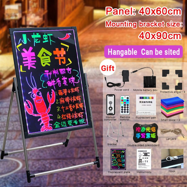 LED Neon Light Writing Board with stand Drawing Board LED Lighting Menu ...