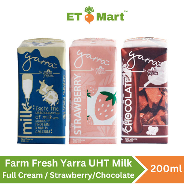 Yarra by Farm fresh UHT Milk 200ml (Full Cream + Strawberry + Chocolate ...