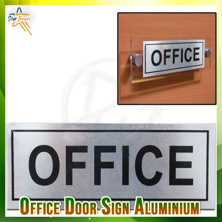 Office Door Sign Aluminium Plaque Shop Office Self Adhesive Sticker ...