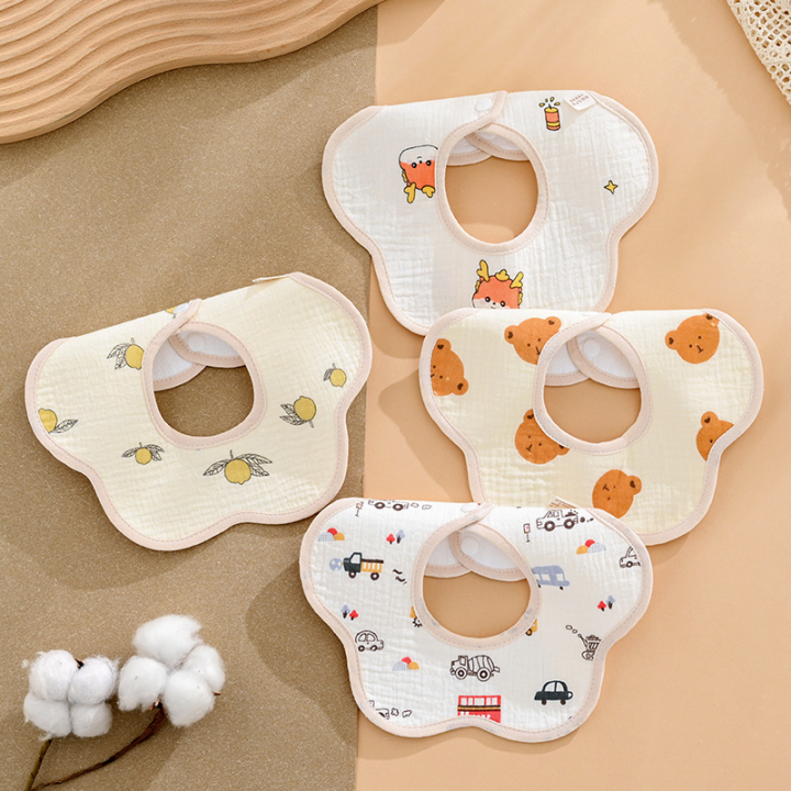 Cotton Baby Bibs with Waterproof Design and Cute Heart Pattern for ...