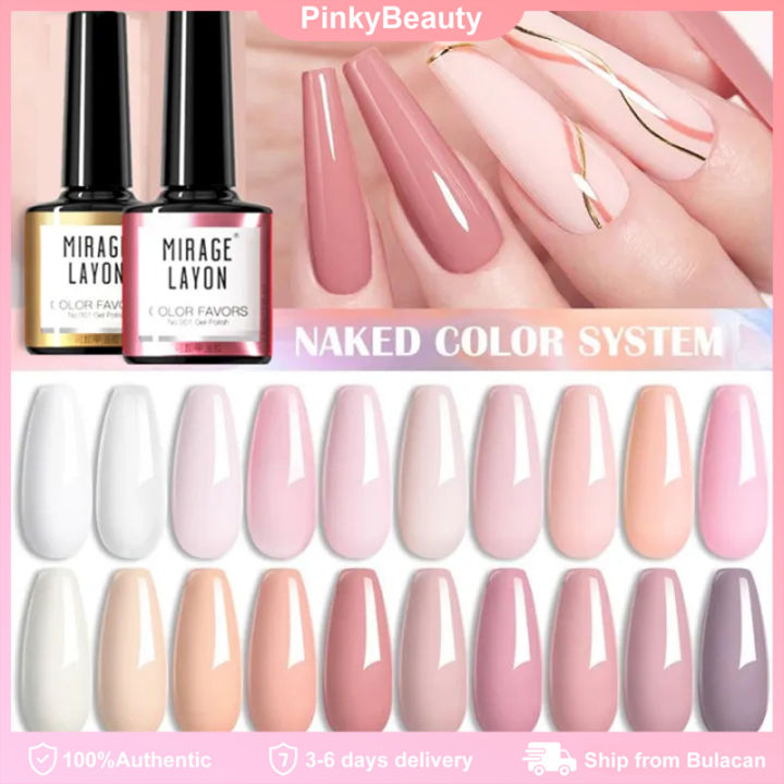 7.3ml MIRAGE LAYON Nude Series Color Gel Nail Polish Soak Off UV Gel ...