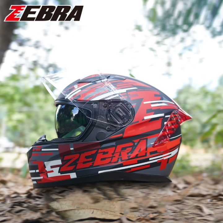 Zebra 763 Pro Plain Helmet Full Face Dual Visor Motorcycle | Lazada PH