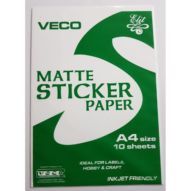 VECO MATTE STICKER PAPER (10PCS /PACK) | Lazada PH