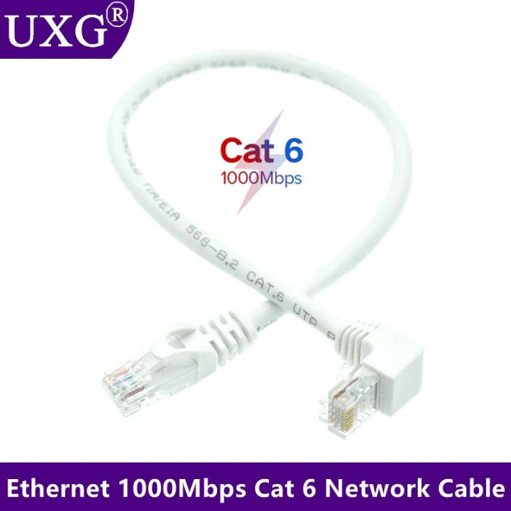 90 Degree Right Angle Elbow RJ45 CAT6 8pin UTP Side Angled L Shape RJ45 ...