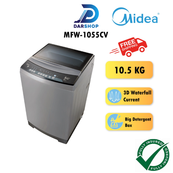 FREE SHIPPING Midea Washing Machine 10.5KG Top Load Washer Mesin Basuh ...