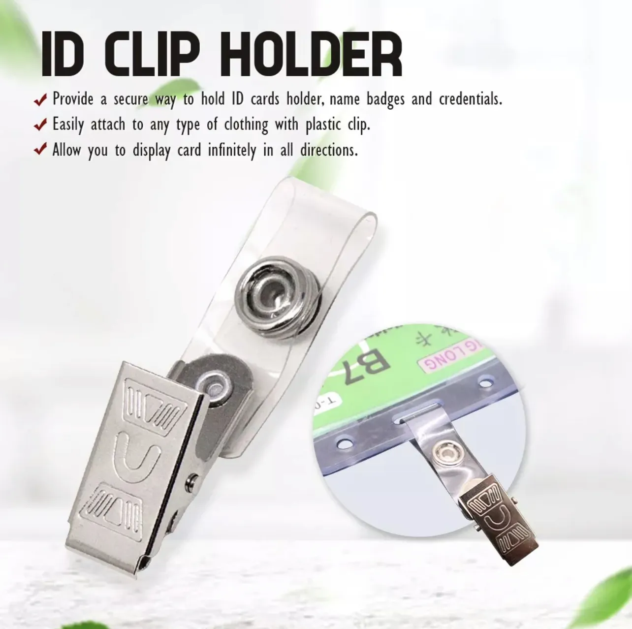 Metal Clip For ID Cards/ID Clip Holder Plastic Color(100pcs/pack ...