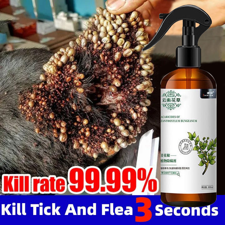300ML Flea and Tick Spray for Cat and Dog Pet Anti Lice and Mite Killer ...