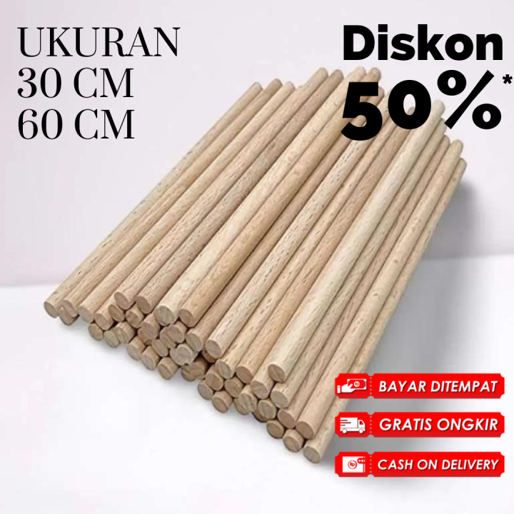 kayu dowel, kayu bulat jati belanda | Lazada Indonesia