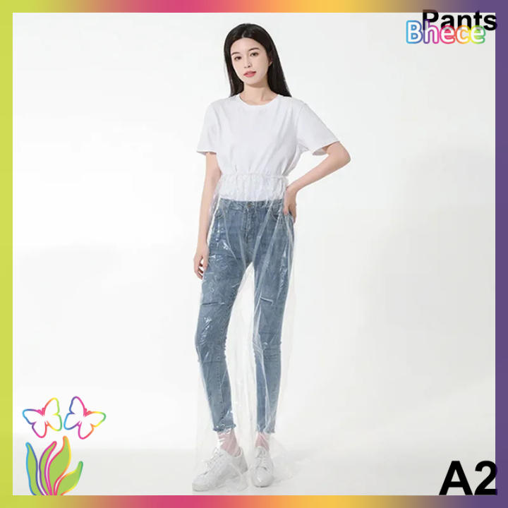 Bhece กางเกงกันฝนแบบใช้แล้วทิ้งหนาเท้าดริฟท์กันน้ำชุดกันฝนสำหรับท่อง ...