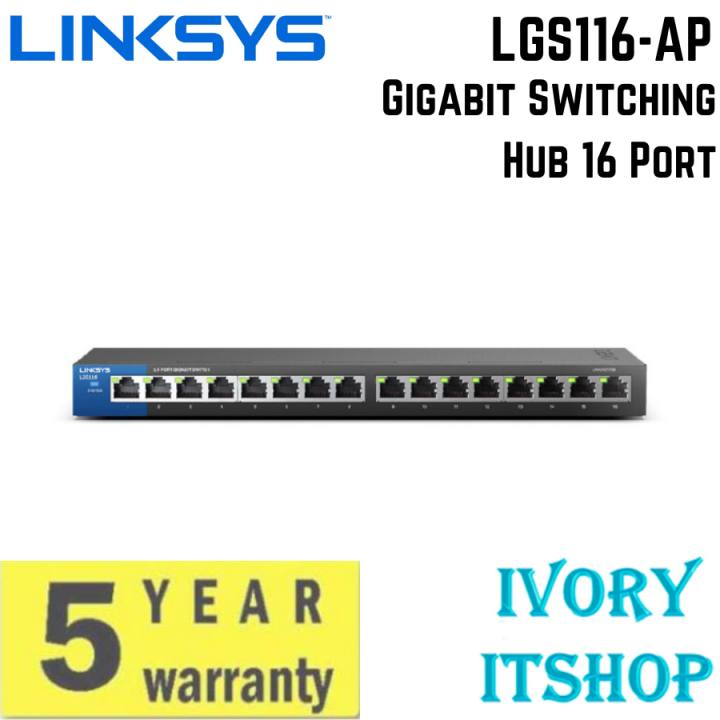 Linksys LGS116-AP Gigabit Switching Hub 16 Port | Lazada.co.th