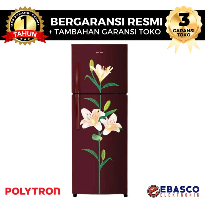 POLYTRON PRB 217 LB/PR KULKAS 2 PINTU Kapasitas 210L Dengan rak ...