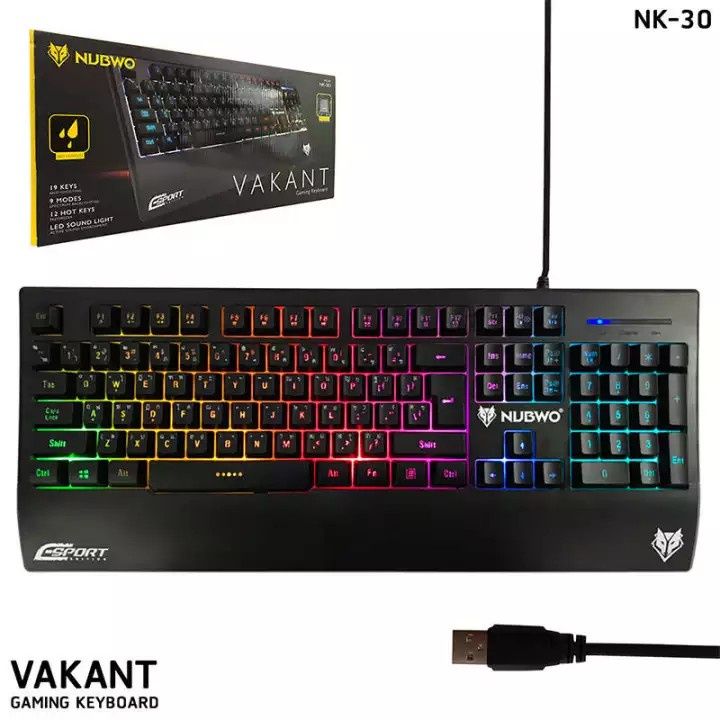 NUBWO VAKANT KEYBOARD GAMING LED SOUNG LIGHT รุ่น NK-30 | Lazada.co.th