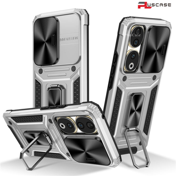 PlusCase for Honor 90 5G Armor Case Slide Lens Cover Heavy Duty Hard ...