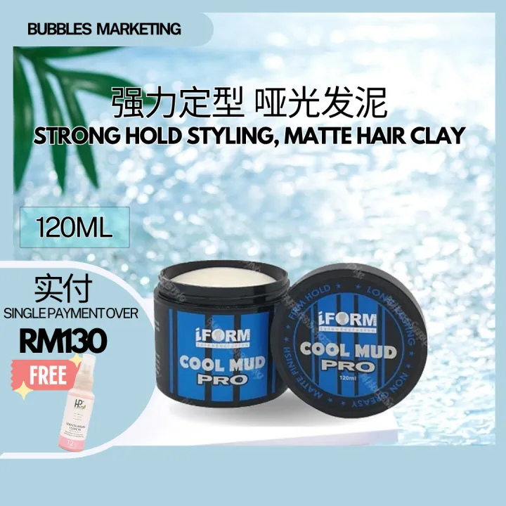 Iform Cool Mud Pro 120ml Men Matte Hair Wax Clay Styling [Easy Wash / Extra Strong Hold ...