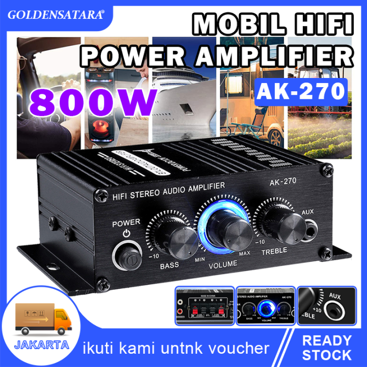 Penguat Daya Hifi Mobil Ak-160 AK-270 200W 12V 2A / Audio Karaoke Home ...