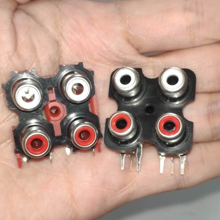 SOCKET RCA 4 PIN 2X2 HITAM MERAH SOCKET RCA 4 LUBANG 2X2 RED BLACK ...
