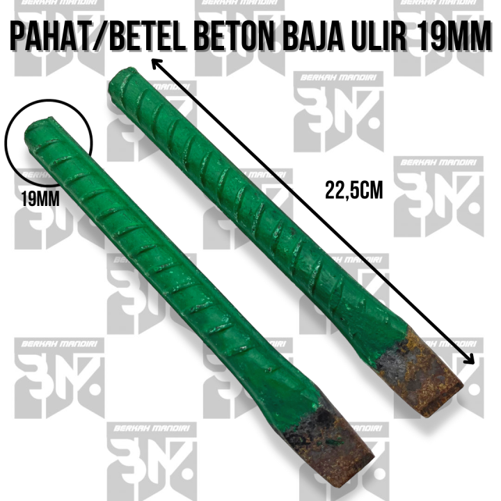 Pahat | Betel Beton | Alat Bobok Tembok Lancip Besi Ulir Iras Baja 19mm ...