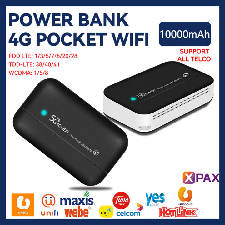 4G LTE Mobile Router 10000mAh USB Portable Power Bank MiFi Modem Wireless Hotspot Pocket with ...