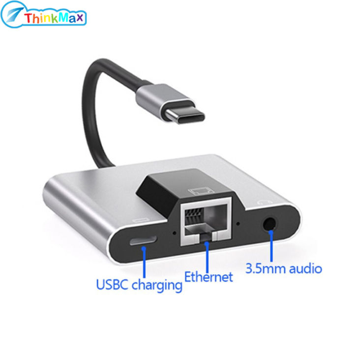 USB C To Ethernet Adapter Network Converter Plug & Play Type-C High ...