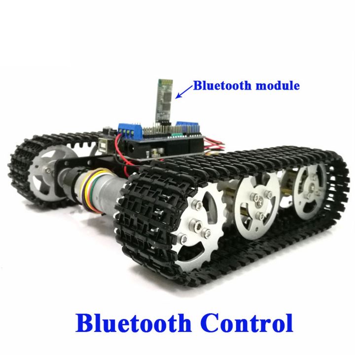 Bluetooth Control Metal Robot RC Tank Car Chassis Crawler Tracked Robot Competition with Arduino ...