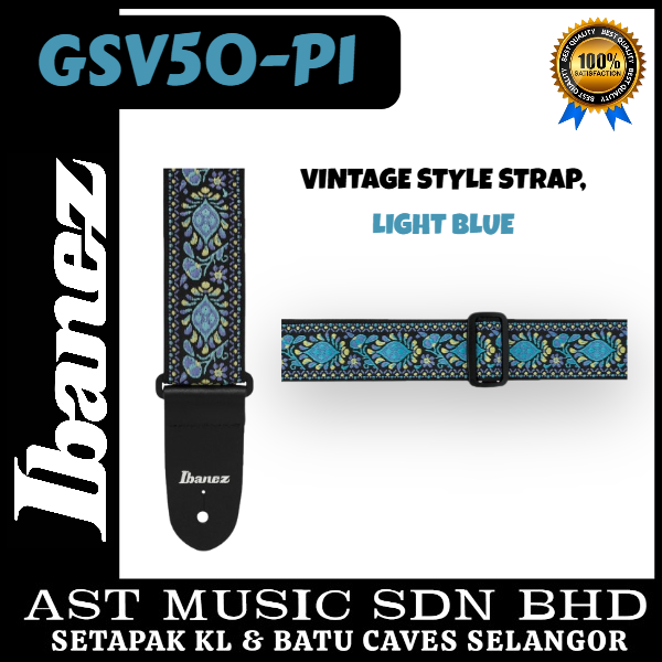 Ibanez GSV50-P1, Vintage Style Strap - Light Blue | Lazada
