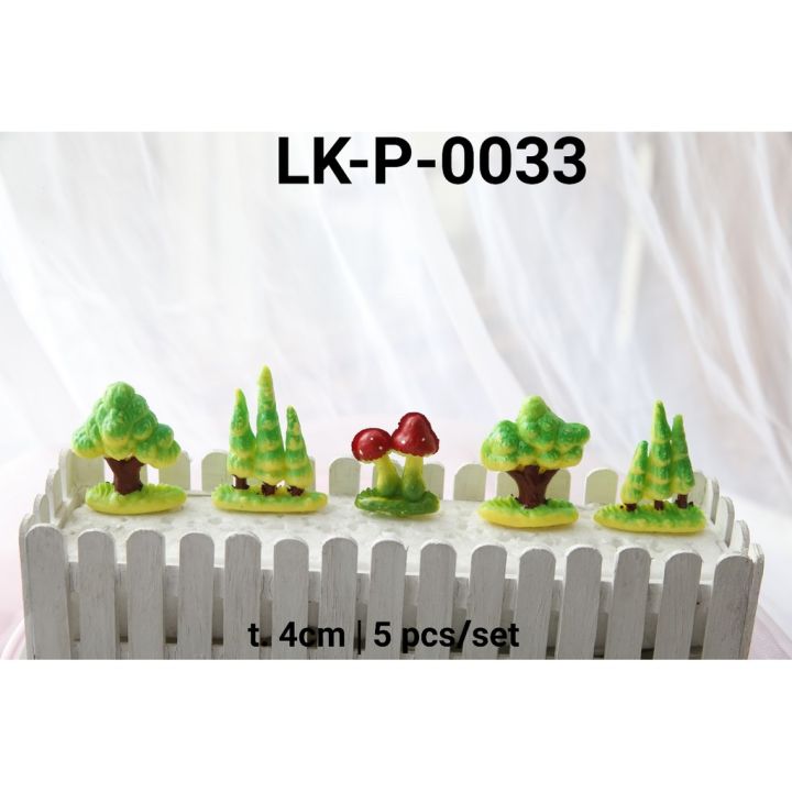 LK-P-0033 Topper cake hiasan kue tart rumput tanaman bunga pohon lokal ...
