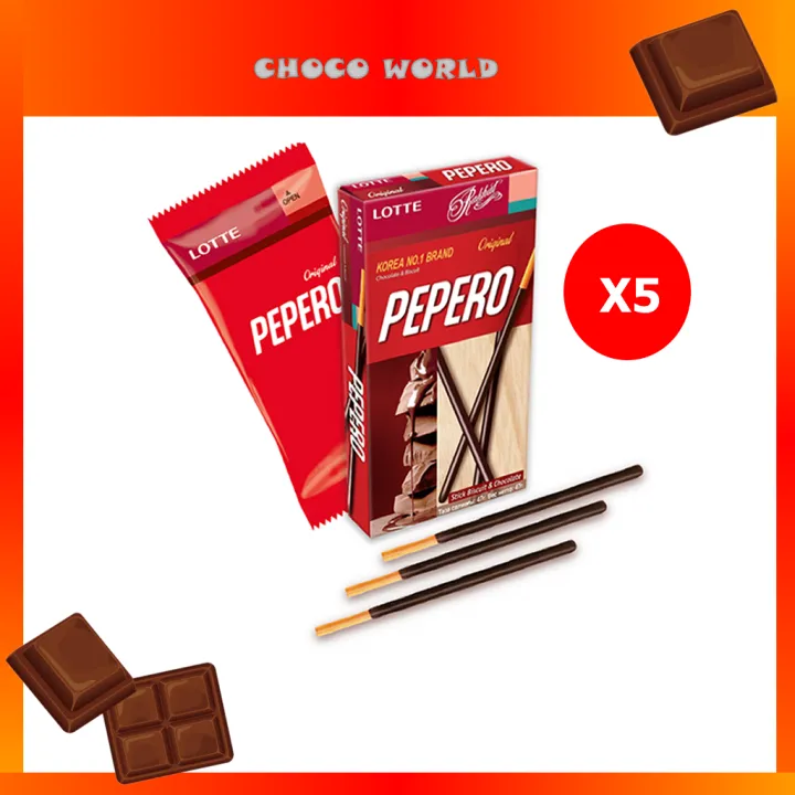 Lotte Pepero Original Stick Biscuits & Chocolate (5x30g) | Lazada