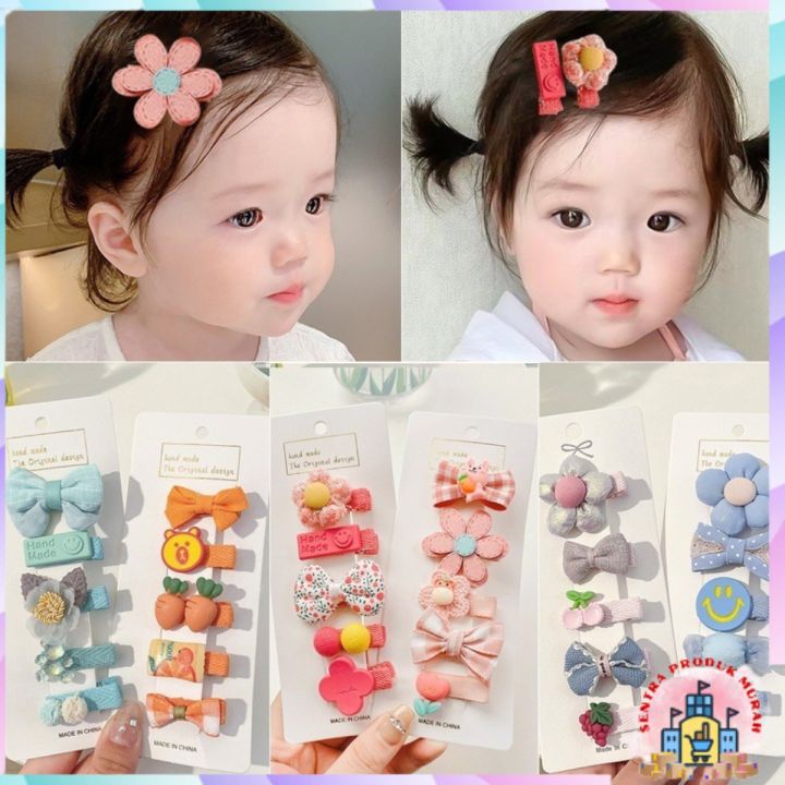 Jepit Rambut Anak Perempuan Lucu 5 in 1 Jepitan Rambut Fashion Karakter ...
