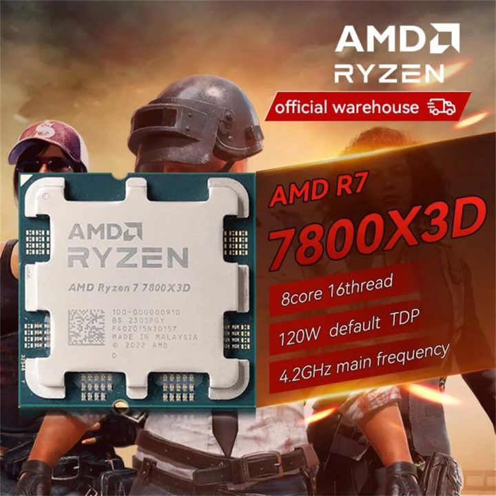 เริ่มต้น AMD RYZEN 7 7800X ใหม่เอี่ยม3มิติ CPU หน่วยประมวลผลการเล่นเกม ...
