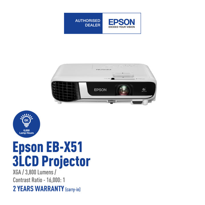 Epson EB-X51 (Replacement of EB-X41) XGA 3LCD Projector | Lazada