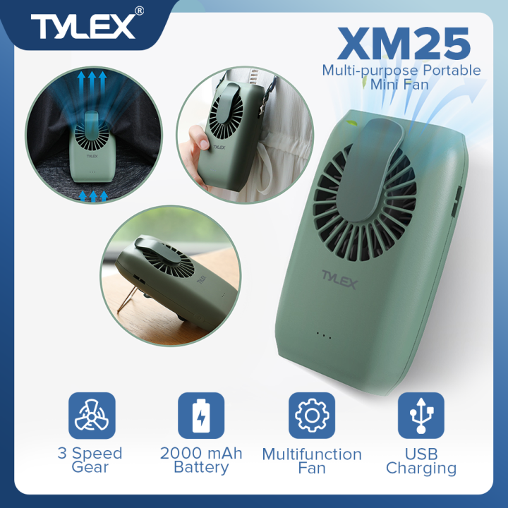 TYLEX XM25 Multi-Purpose Portable Mini Fan Handheld Neck Hanging Wrist ...