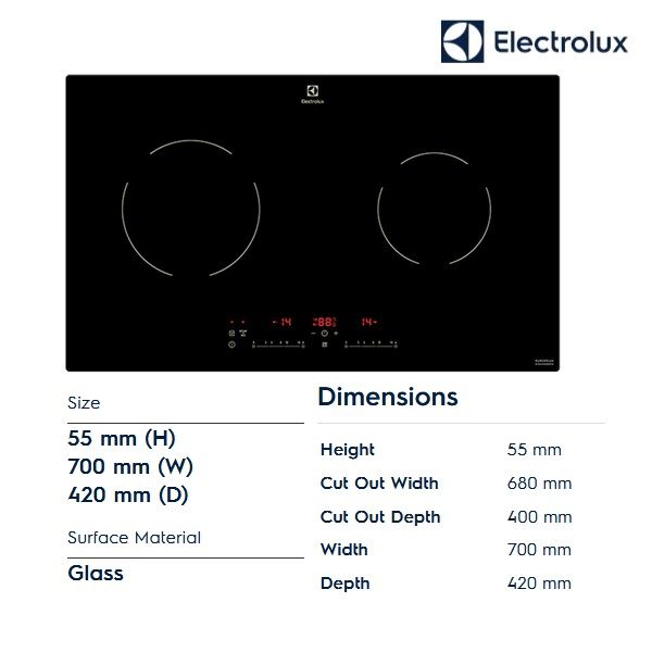 Electrolux Built-in Ceramic Hob EHC7240BA (3000W) Residual Heat ...