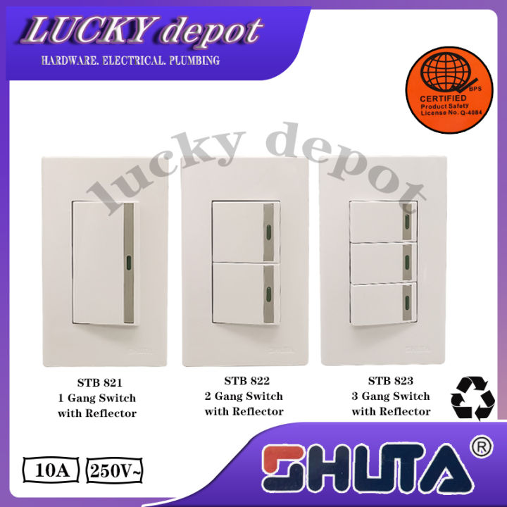 (SHUTA) WIDE SERIES SWITCH W/ REFLECTORIZE STB 821/822/823 (1GANG/2GANG ...