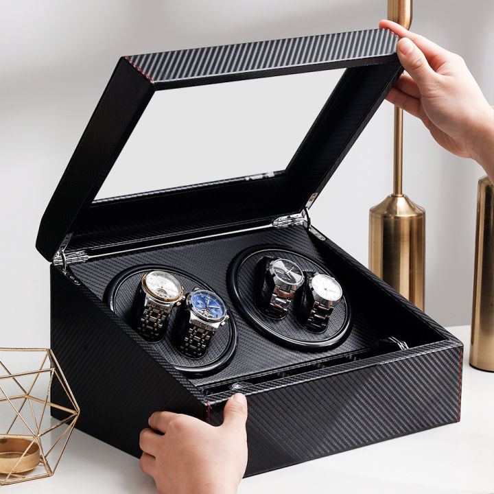 Smartconn Automatic Watch Winder Display Box, 4+6 Leather Rotating ...