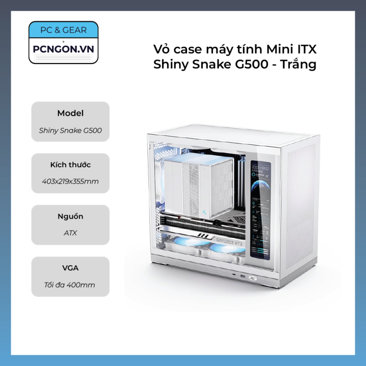 [PCNGON] Vỏ case máy tính Mini ITX Shiny Snake G500 – Trắng (Không bao ...