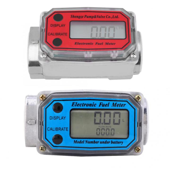 Digital Turbine Flow Meter Flowmeter Gauge 1\"NPT LED Digit Diesel Fuel ...