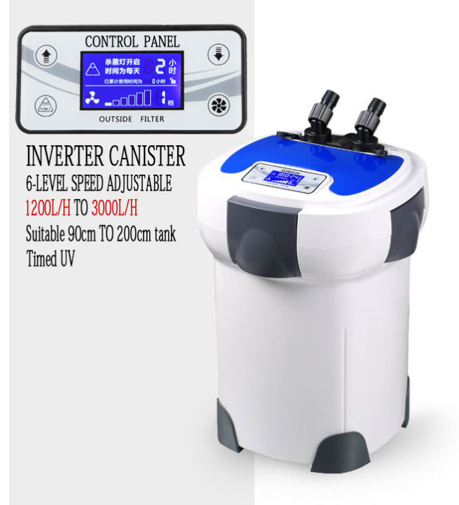 Aquarium SUNSUN HW-3000 Inverter UV Smart Canister Filter 90cm-180cm Tank（水族森森智能变频UV静音过滤桶） | Lazada