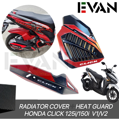Evan.com 2 Tone Radiator Cover PLUS Heat Guard (1 SET) For Honda Click ...