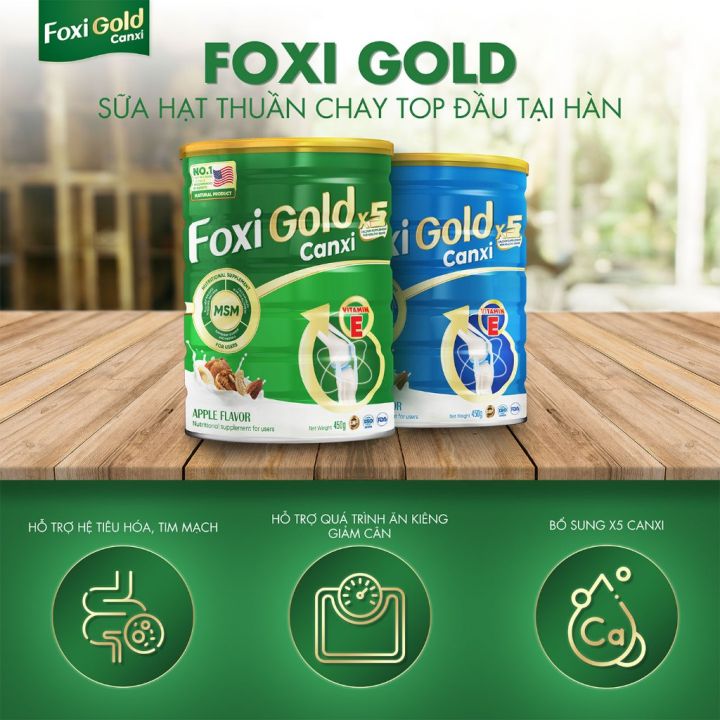 Foxi Gold canxi x5 nhập Mỹ, Sữa hạt thuần chay xương khớp. | Lazada.vn